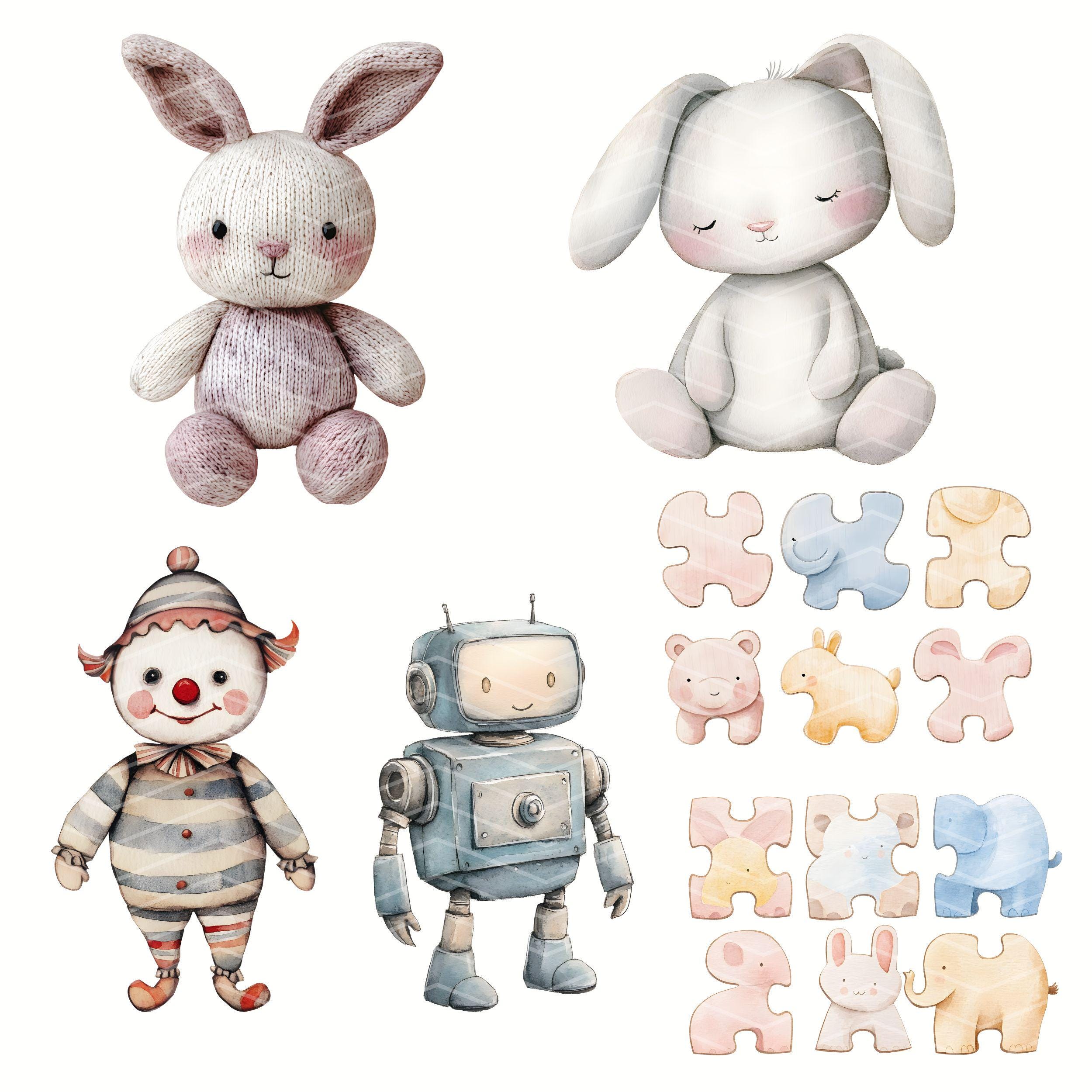 Watercolor Baby Toys Clipart Bundle | Cute Baby Toys PNG | Nursery ...