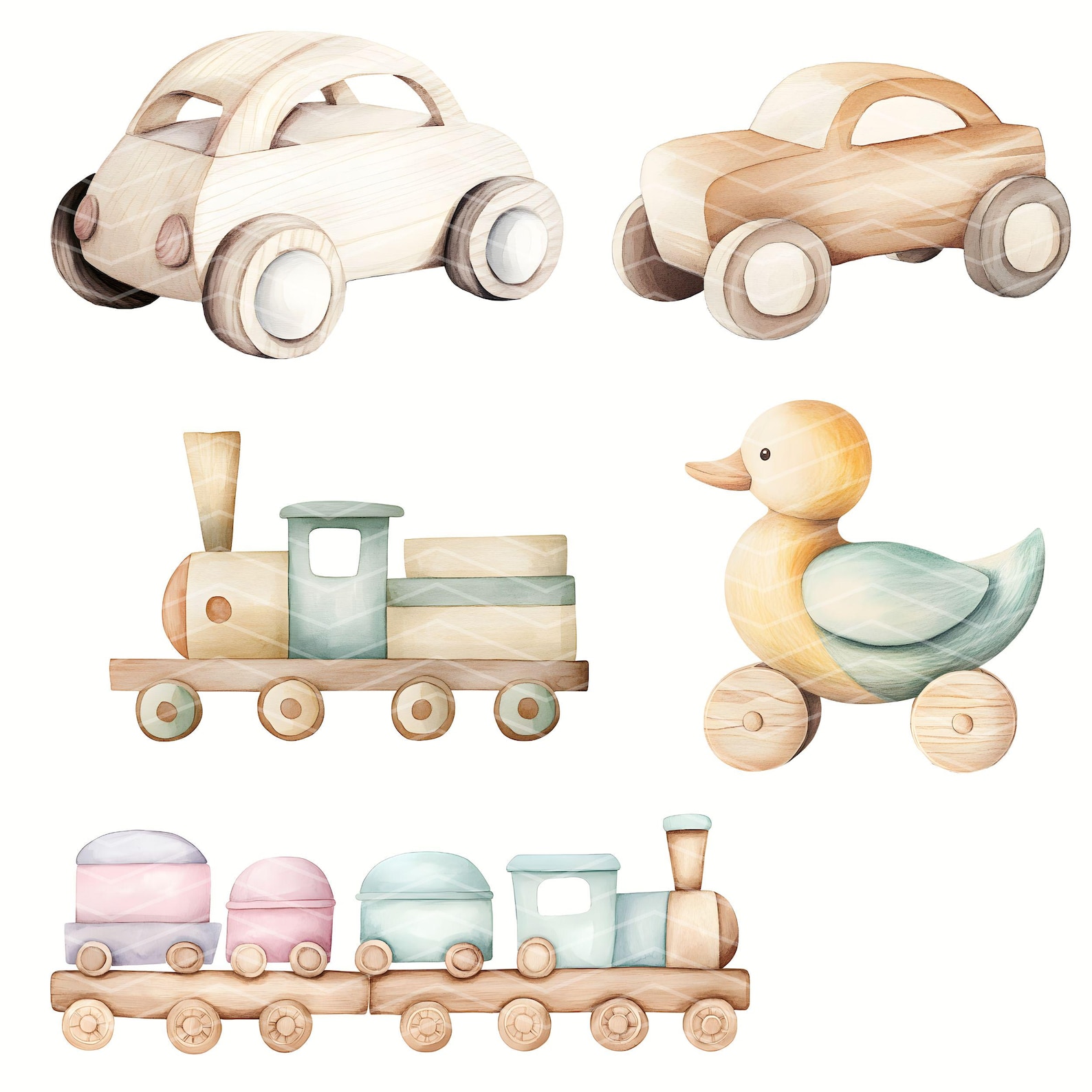 Watercolor Baby Toys Clipart Bundle | Cute Baby Toys PNG | Nursery ...