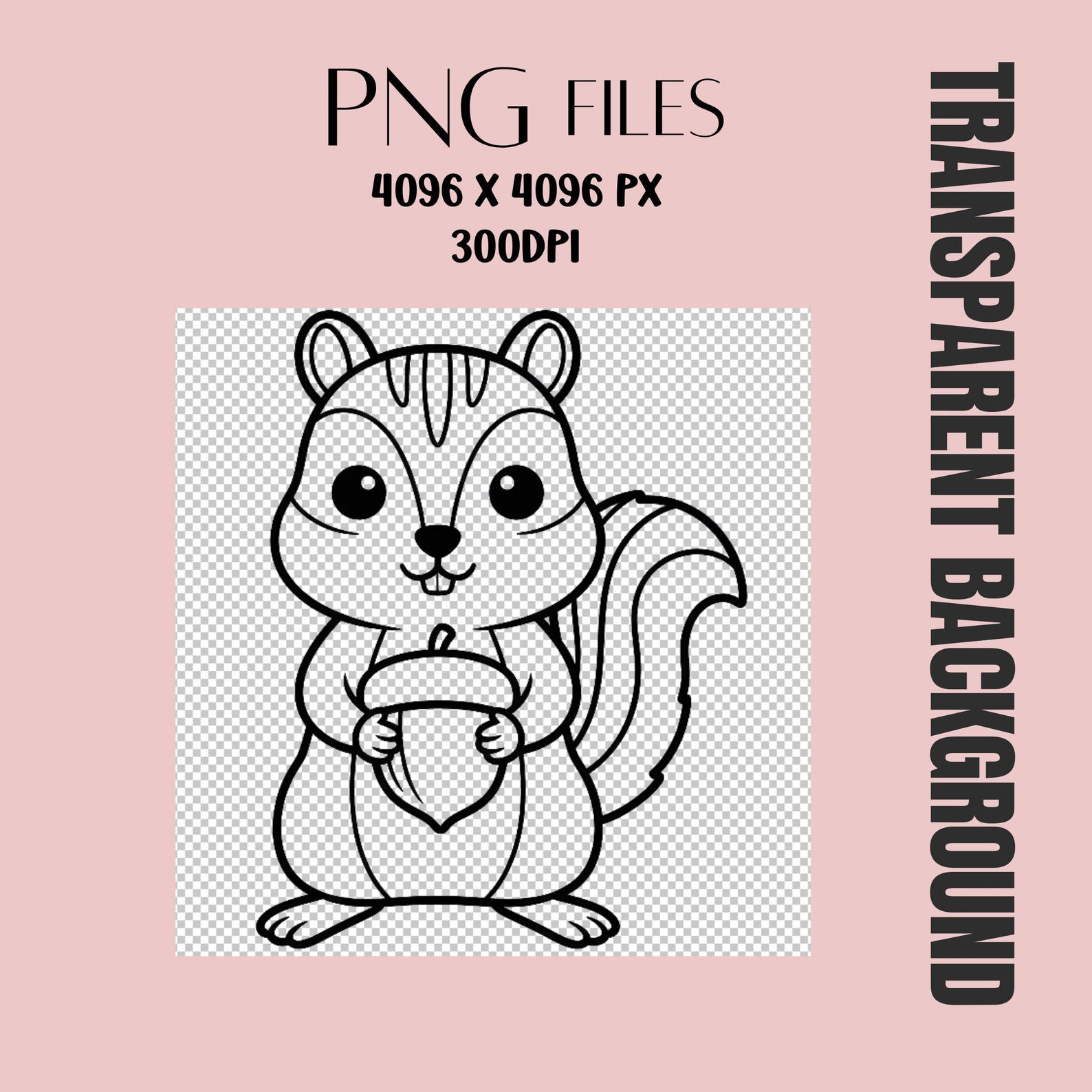 Woodland Animals Clipart, 60 PNG Forest Line Art Coloring Pages ...