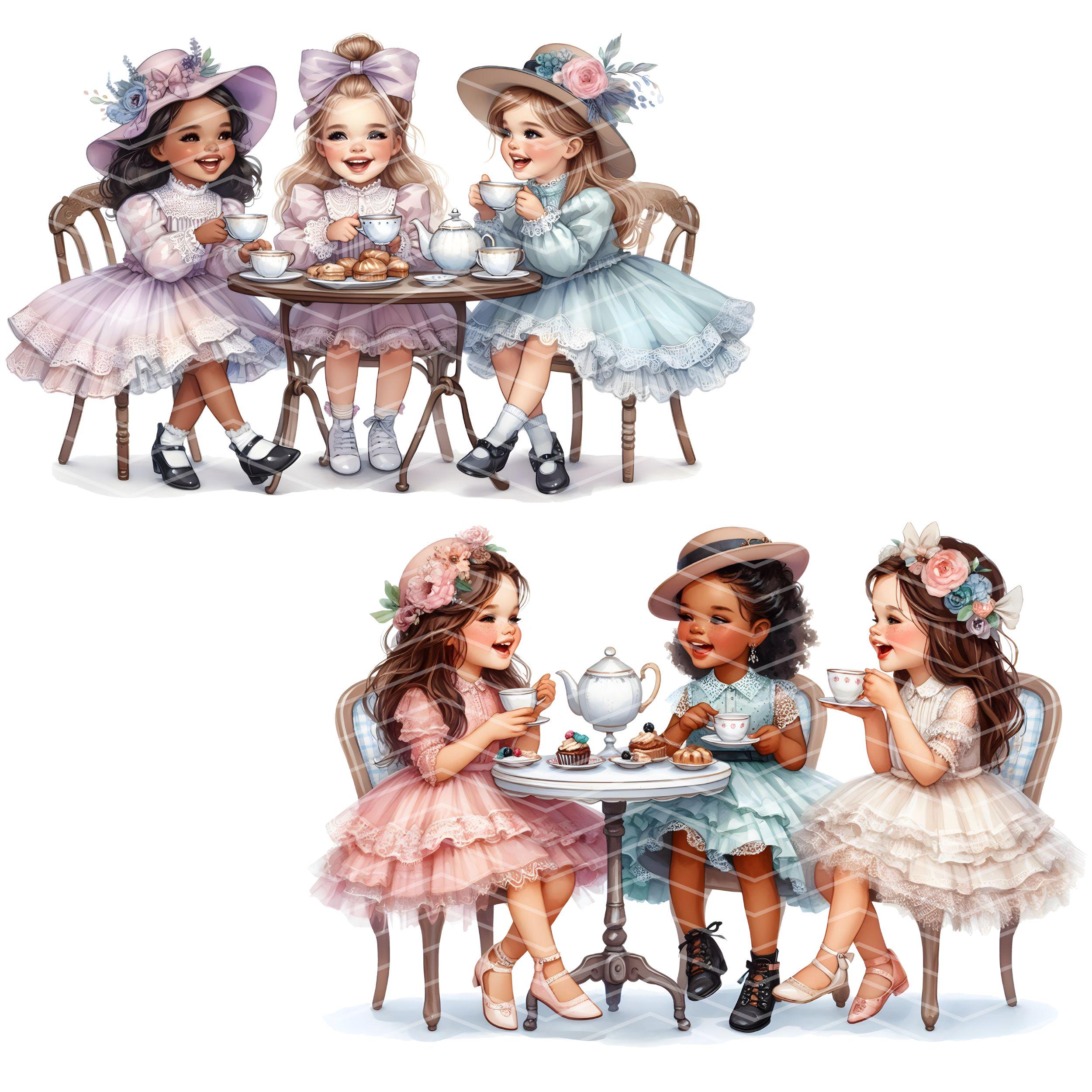 Vintage Tea Party Clipart Bundle | Victorian High Tea PNG | Elegant ...