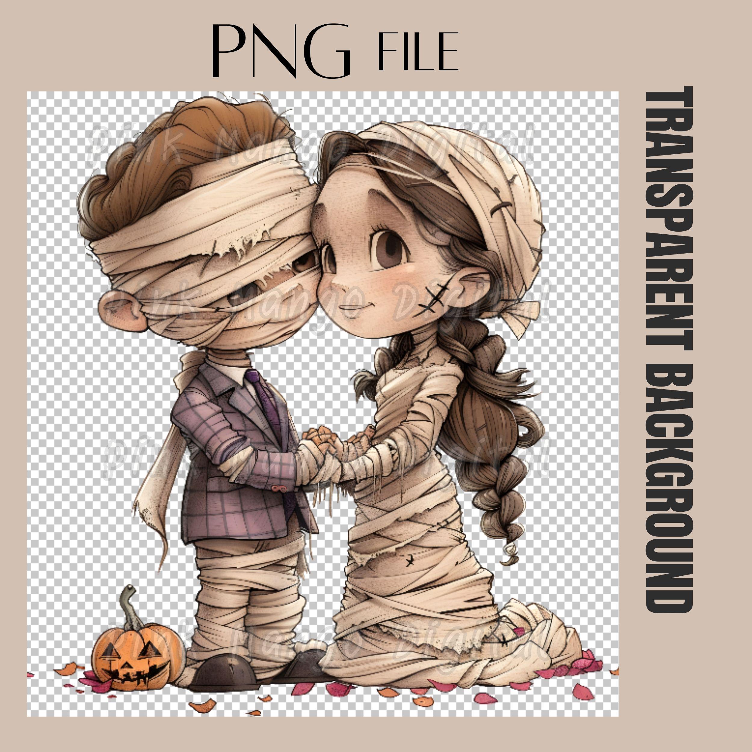 Cute Mummy Clipart, Halloween PNG, Mummy Bride and Groom, Halloween ...