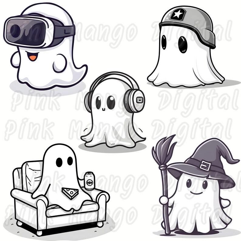 15 Cute Halloween Ghost PNG Clipart | Halloween Ghost Clipart | Cute ...