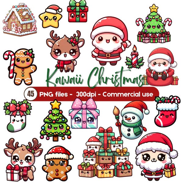 Kawaii Santa - Etsy