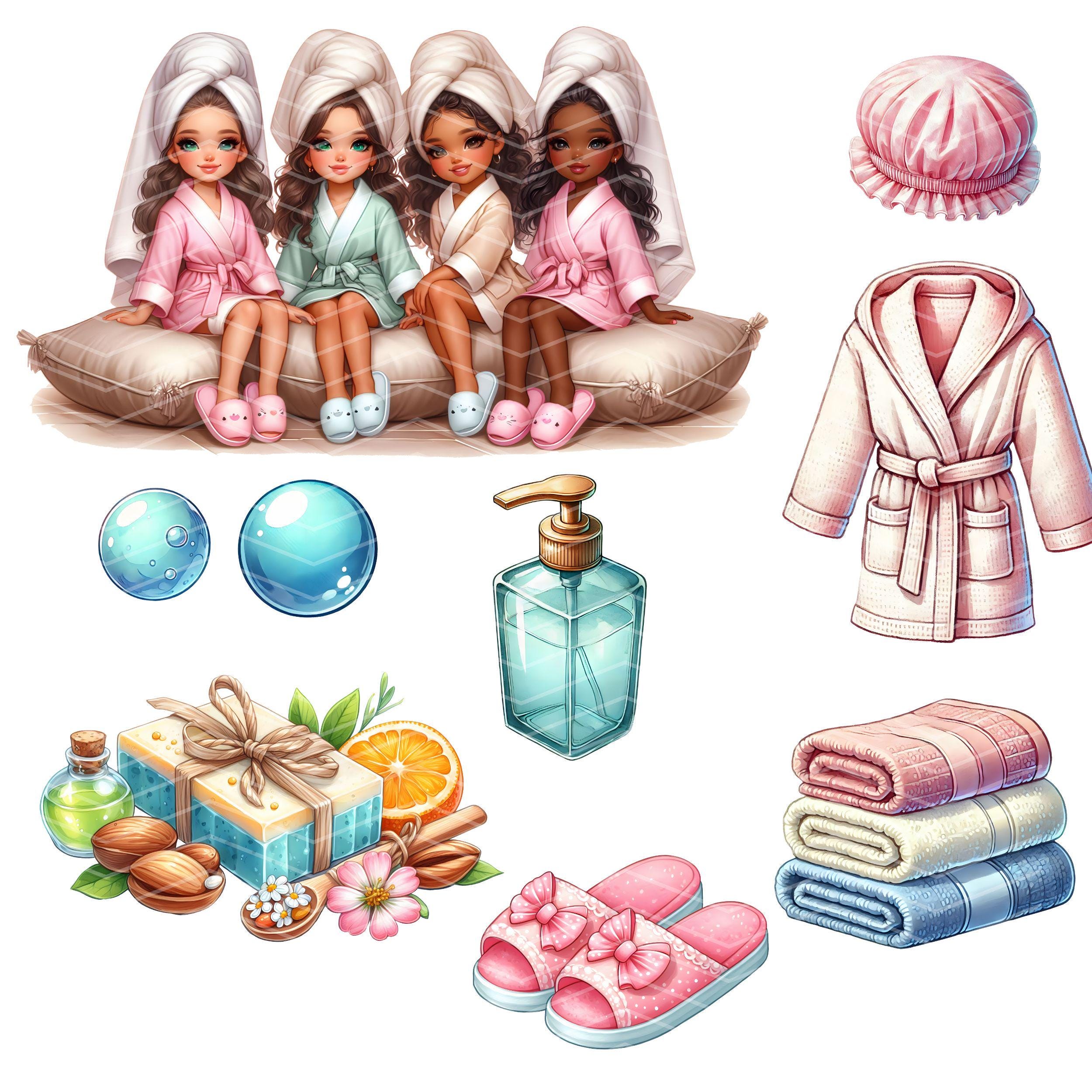Girl Spa Party Clipart Set, Glam Girl Clipart, Cute Spa Girl, Spa Day ...