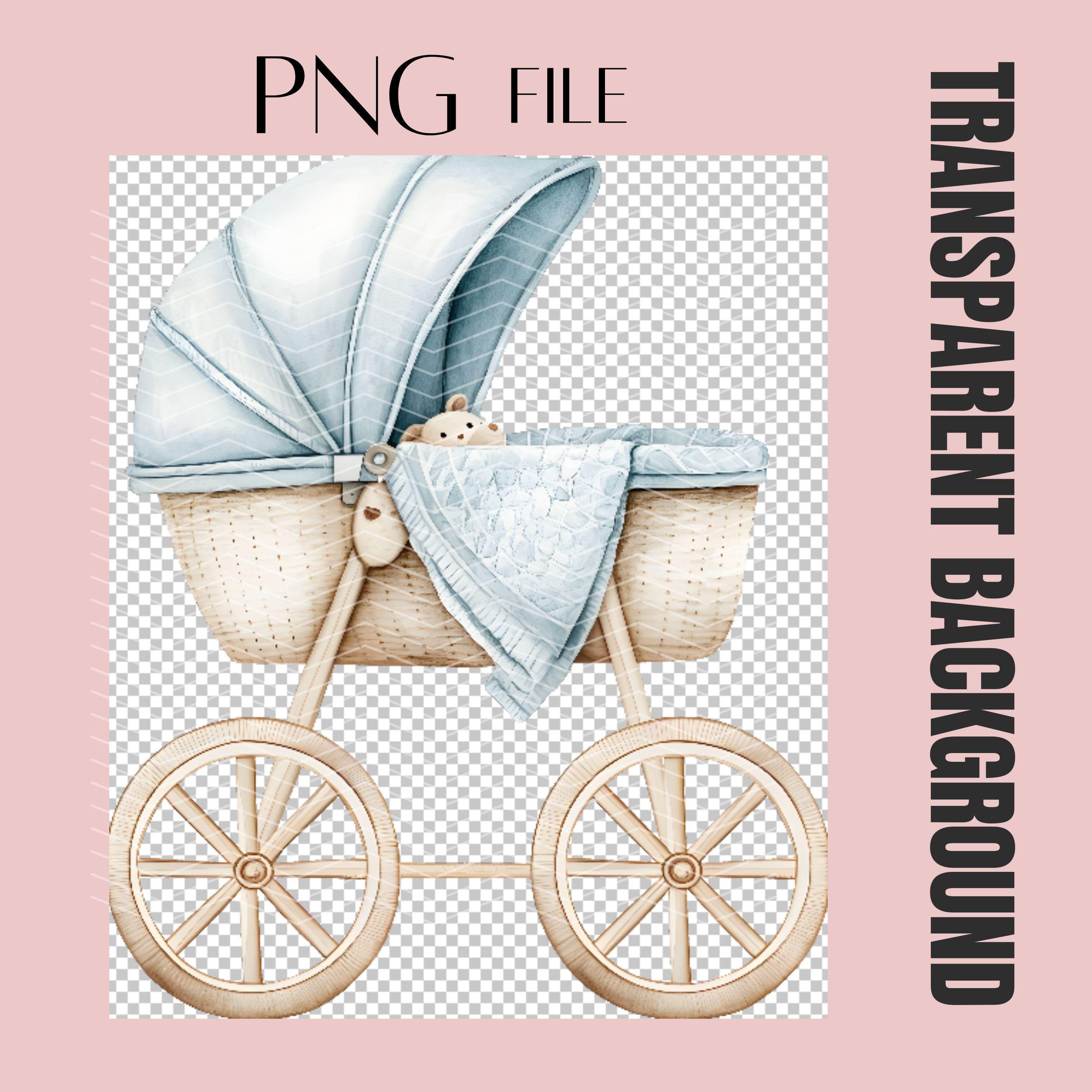 Boy Baby Shower Clipart Bundle Watercolor PNG Nursery Decor Blue ...