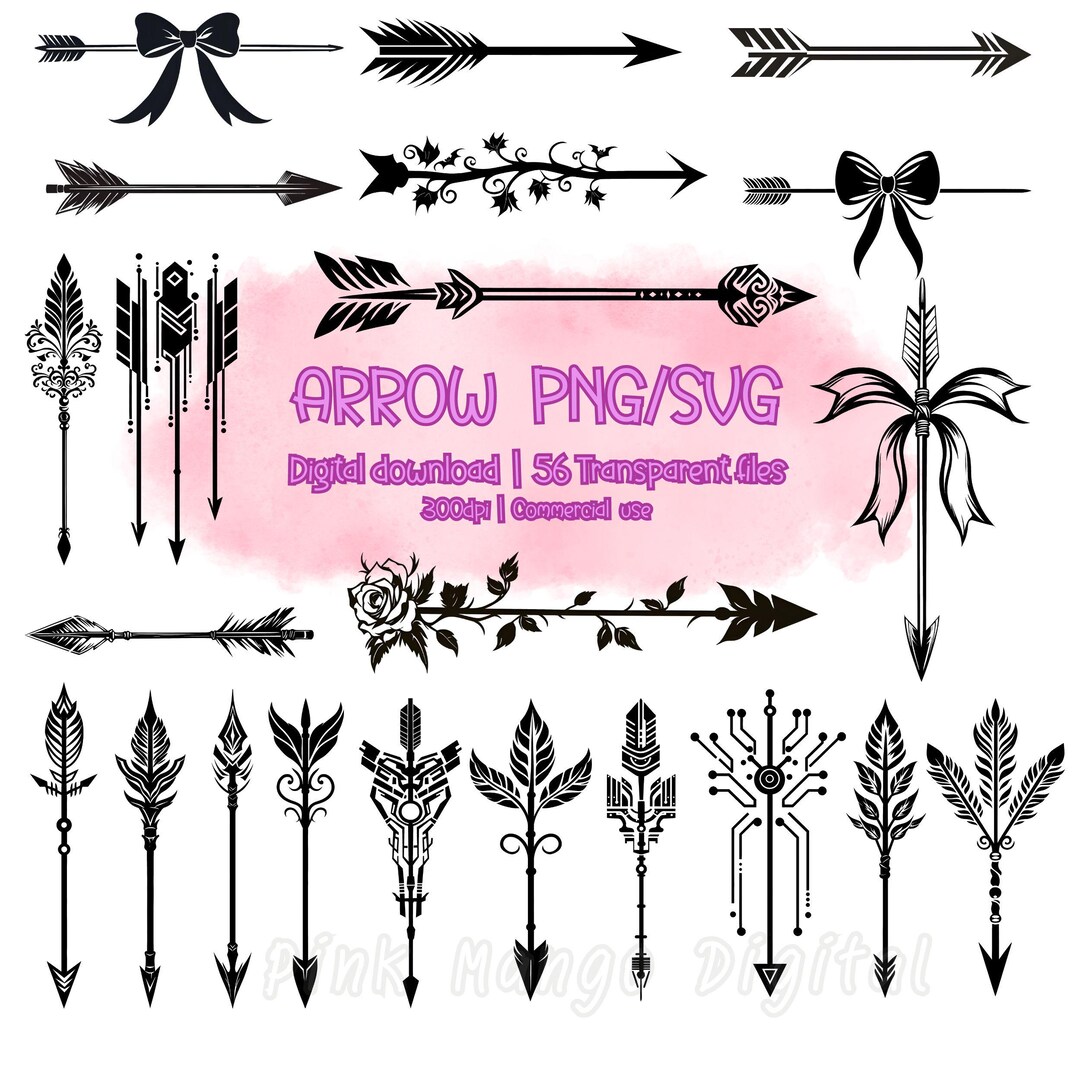 Arrow Clipart Bundle: 56 PNG & SVG Files (digital Download) - Etsy