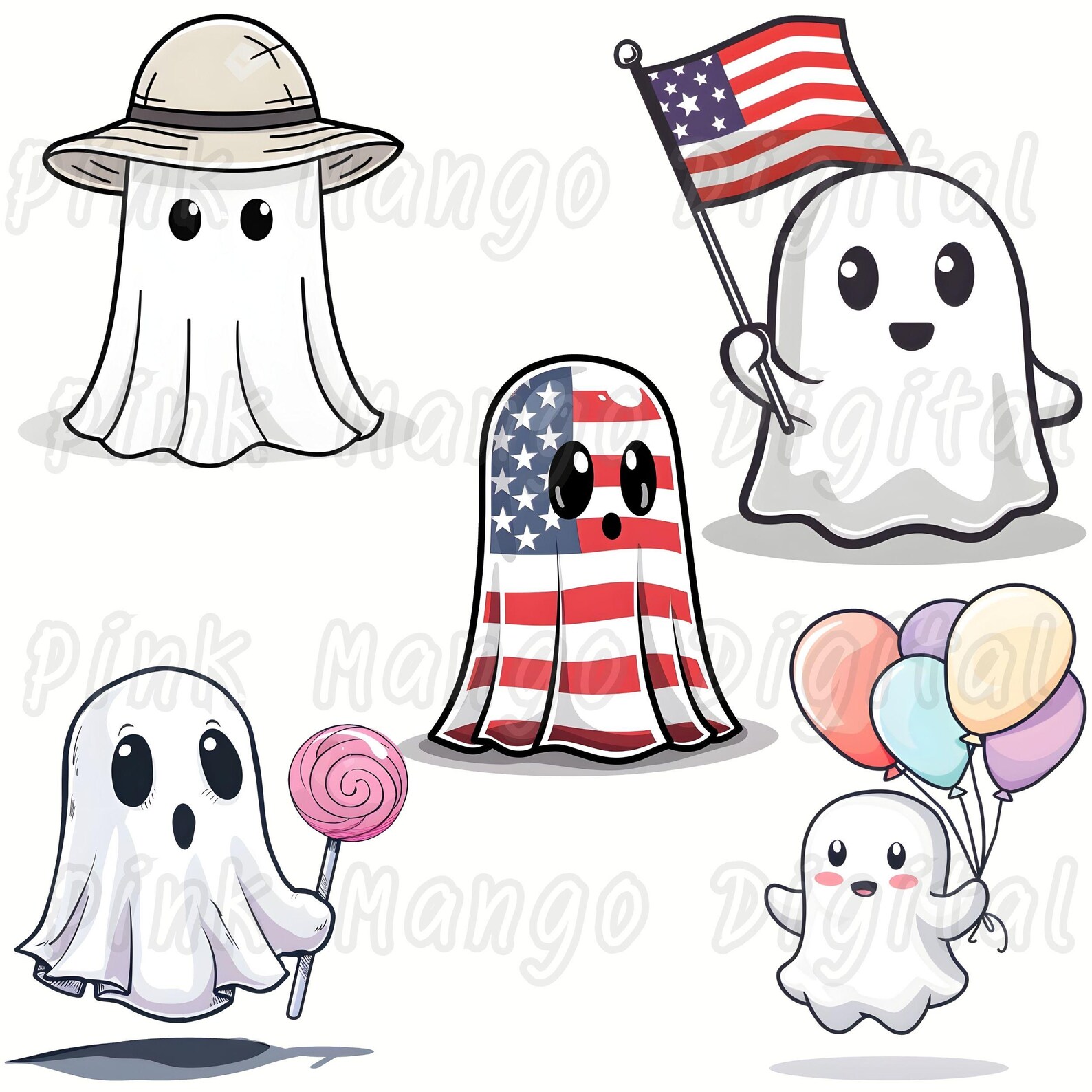 15 Cute Halloween Ghost PNG Clipart | Halloween Ghost Clipart | Cute ...