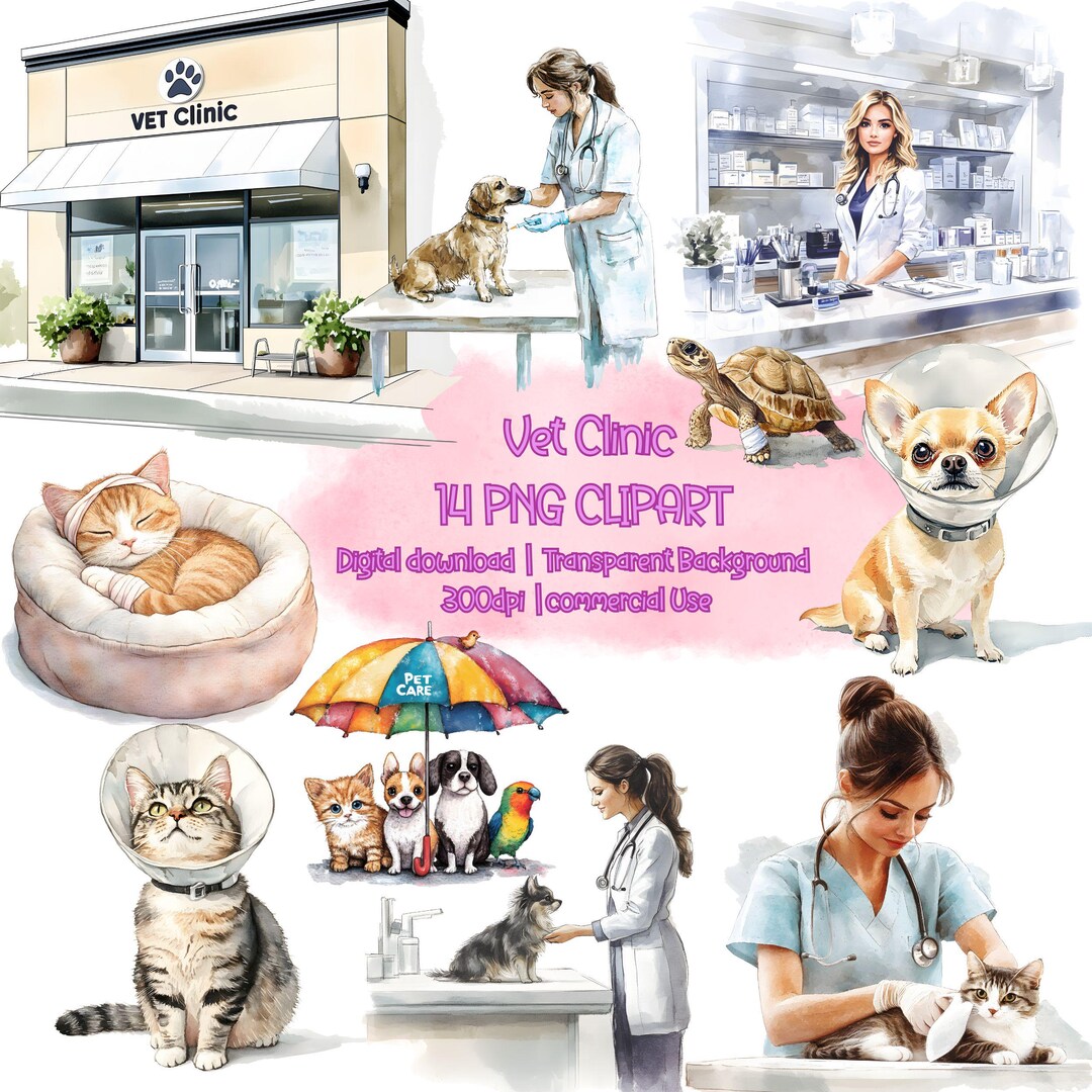 Watercolor Vet Clipart, Veterinarian With Dog Animal Doctor, Veterinary ...
