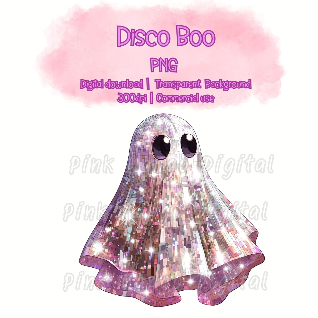 Disco Ghost Clipart | Disco Cute Ghost L Disco Boo PNG | Halloween ...