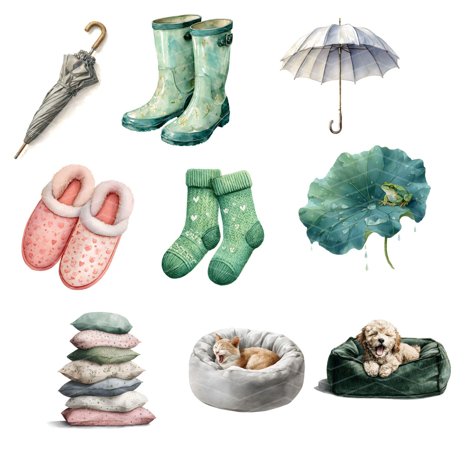 Rainy Day Reading Clipart Bundle: Cozy Book Lover Pngs (digital ...