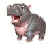 Moo-deng Baby Hippo PNG Clipart Cute Cartoon Hippo Illustration Set ...