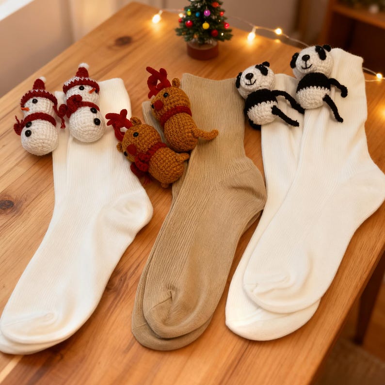 3D Knit Animal Sloth Socks Koala/santa Claus/snowman/elk/panda/cat ...