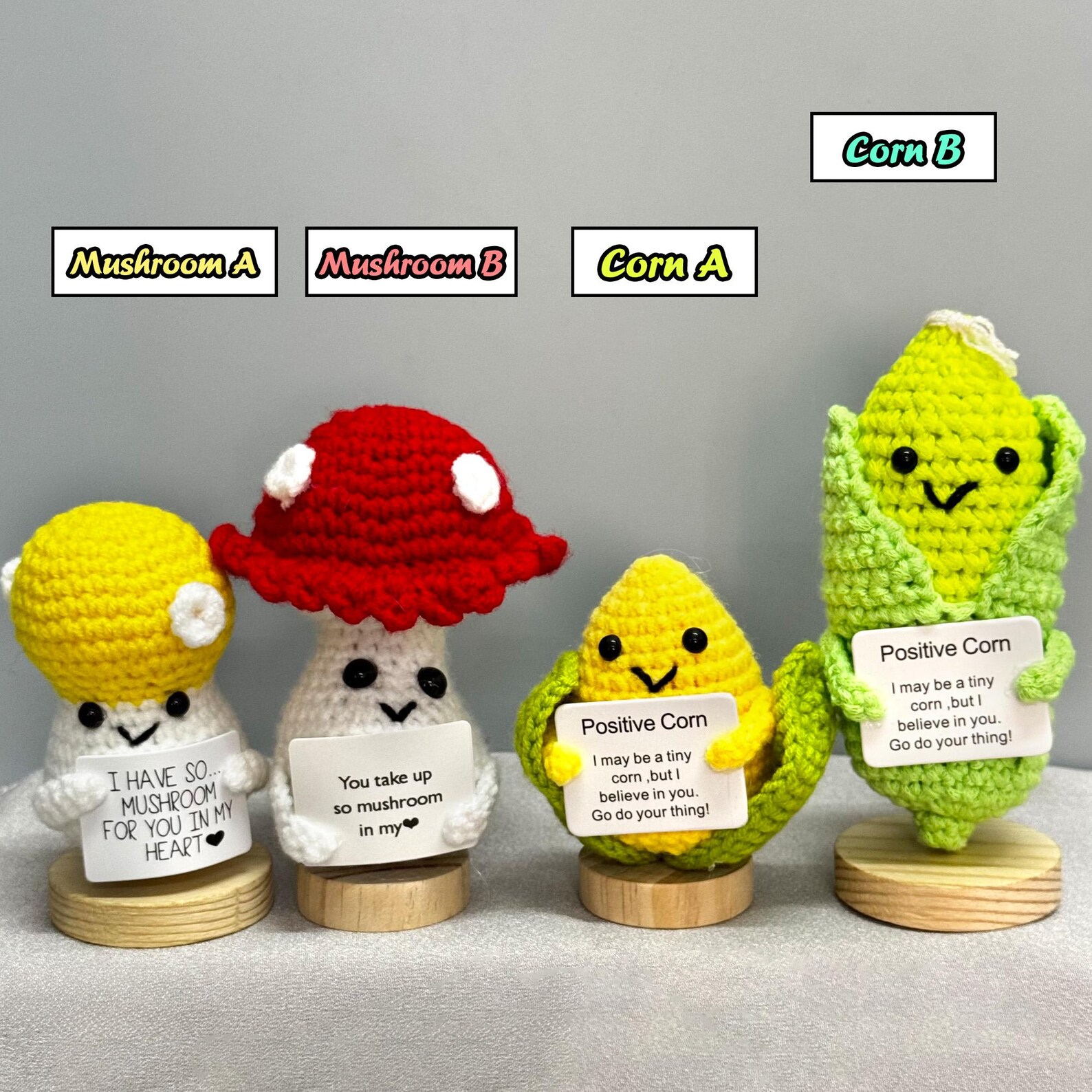Positive Crochet Vegetables and Fruits,crochet Desk Buddy,emotional ...