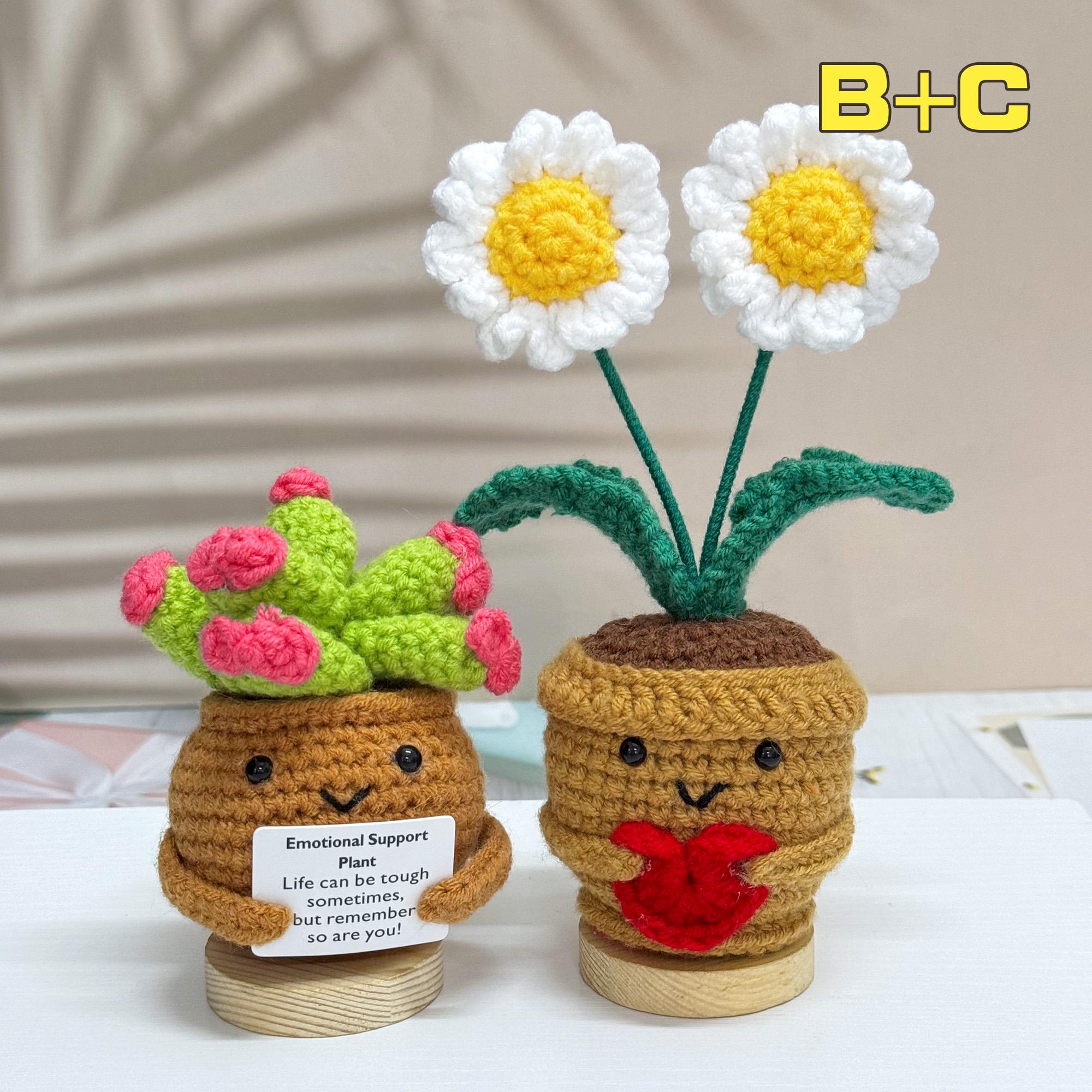 Handmade Crochet Sunflower/daisy/cactus/succulent Potted Plant ...