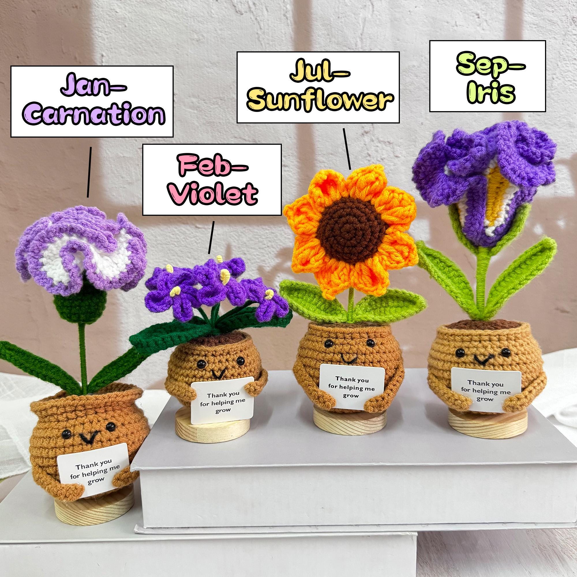 Handmade Birthday Flowers,crochet Birth Month Flowers,handmade Birth ...