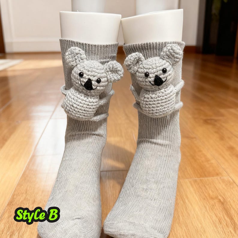 3D Knit Animal Sloth Socks Koala/santa Claus/snowman/elk/panda/cat ...