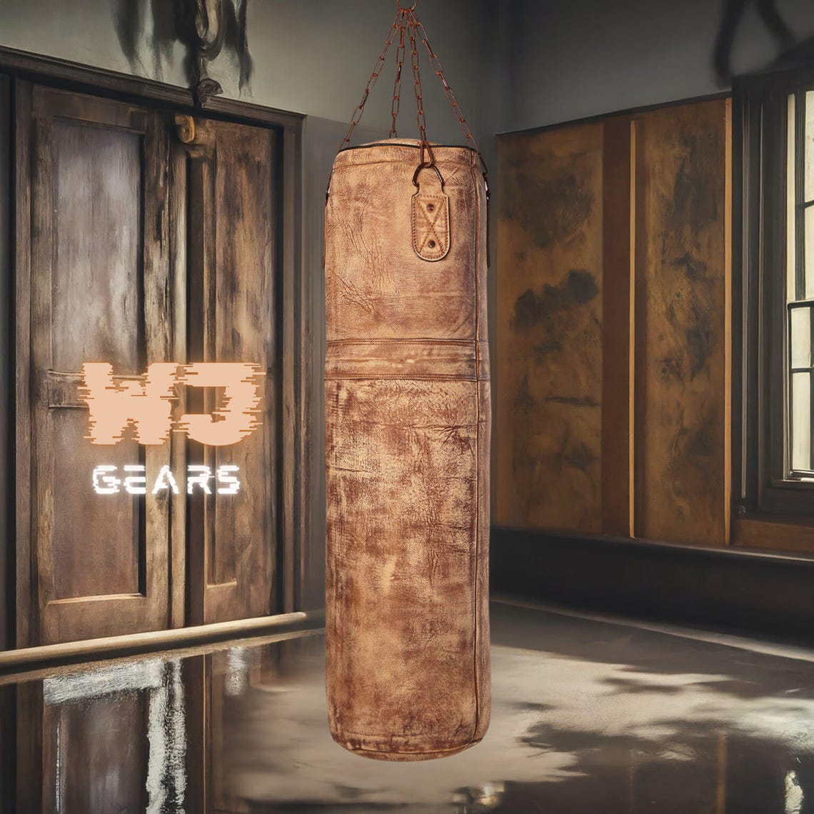 Distressed Vintage Leather Punching Bag | Antique Look Cowhide Boxing ...