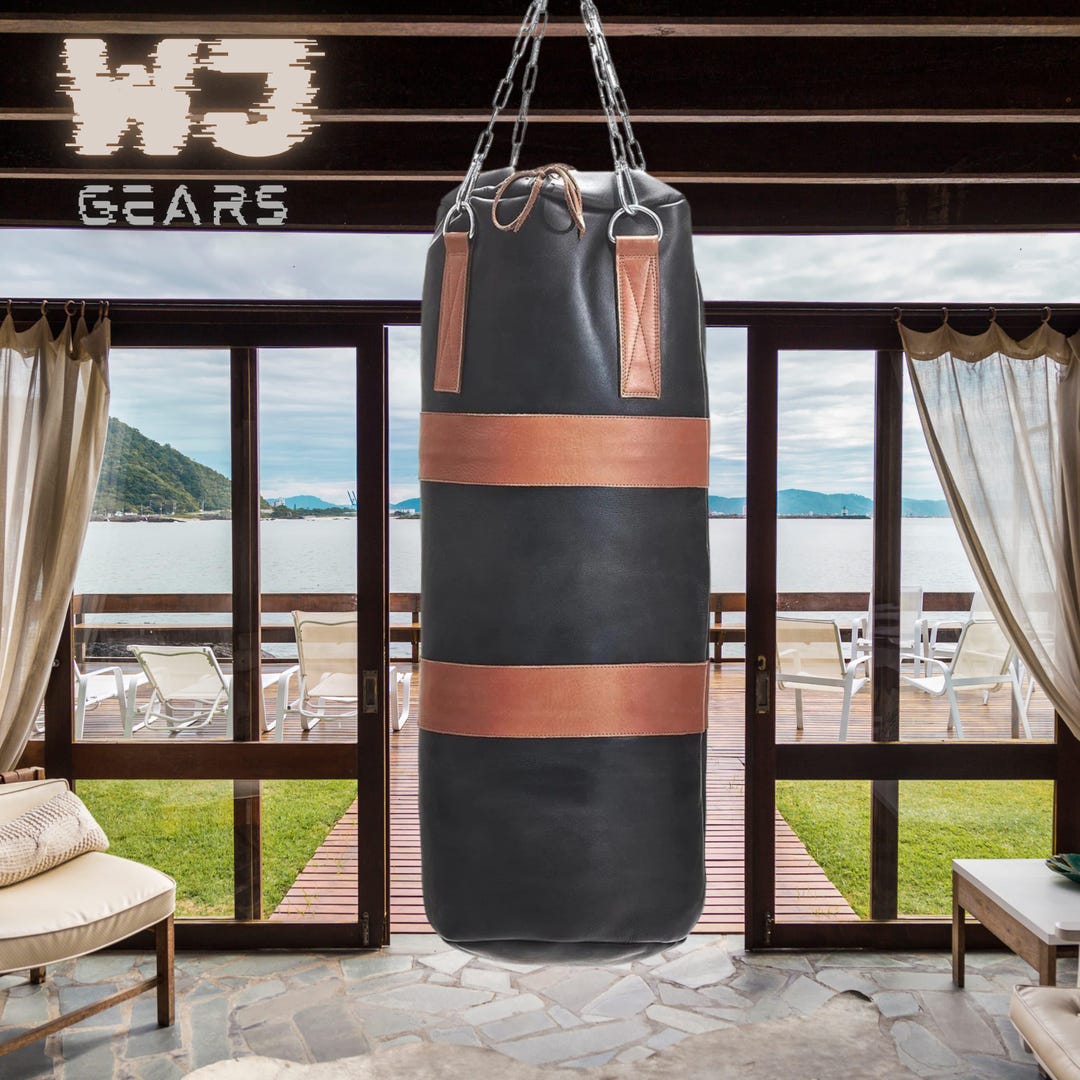 Premium Leather Punching Bag in Duo Color, Professional Boxing Bag ...