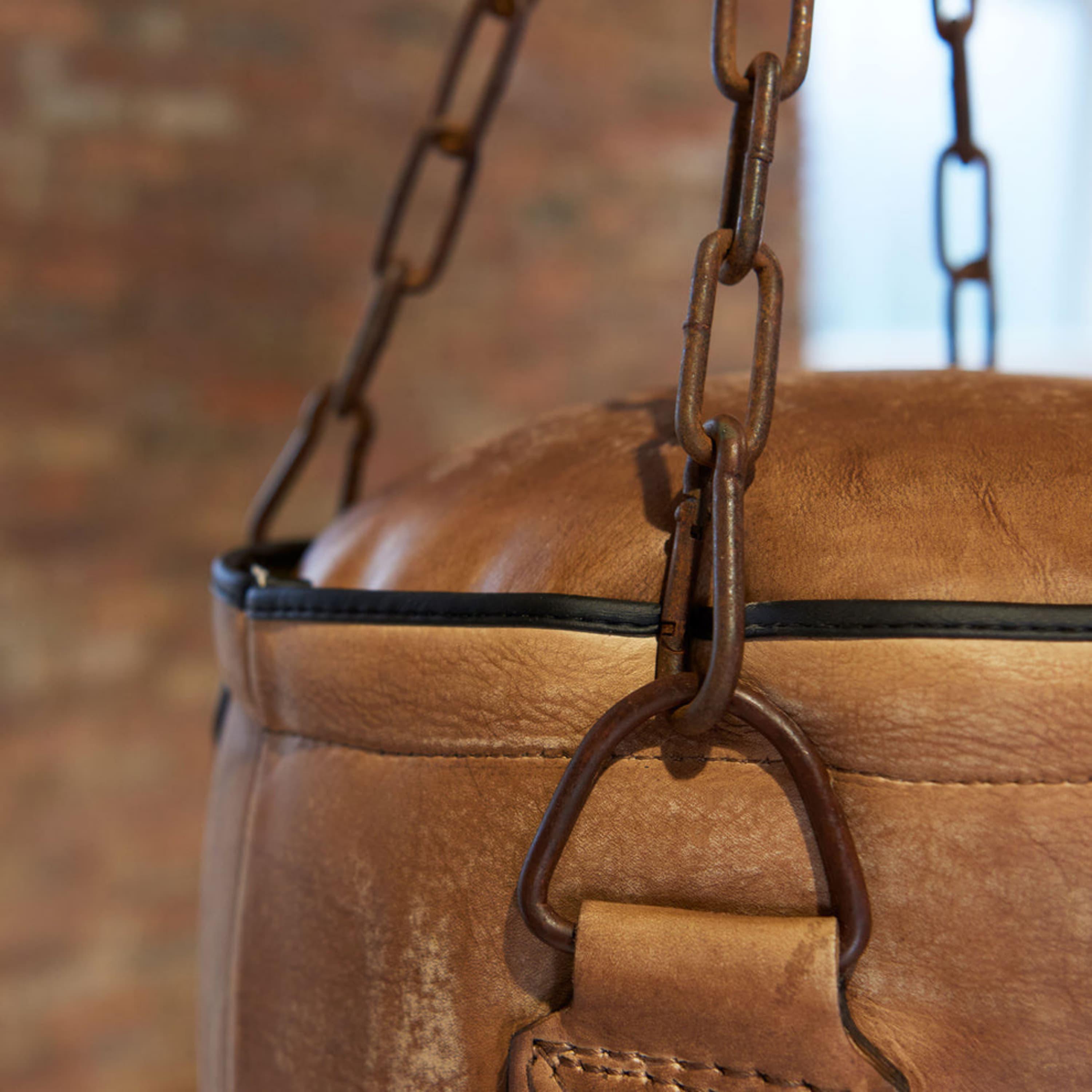 Distressed Vintage Leather Punching Bag | Antique Look Cowhide Boxing ...