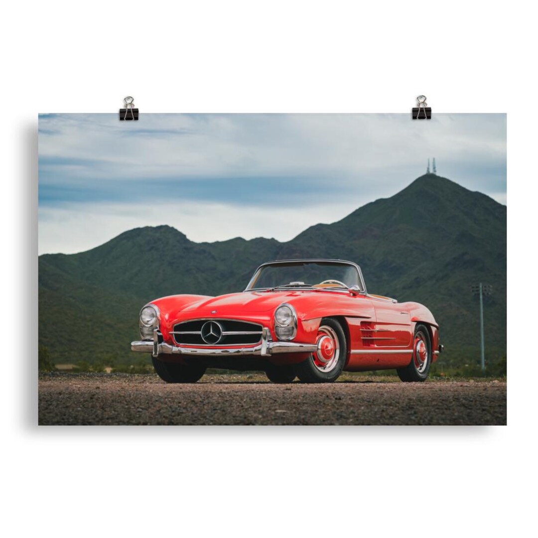 Red Mercedes 300SL Poster - Etsy