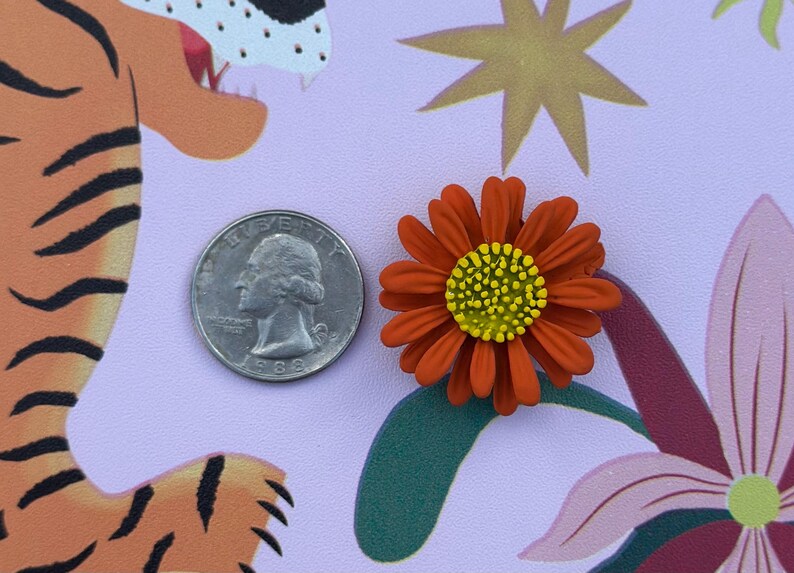 Daisy Flower Magnets Trio – Red, White, Orange *picture Frame NOT ...