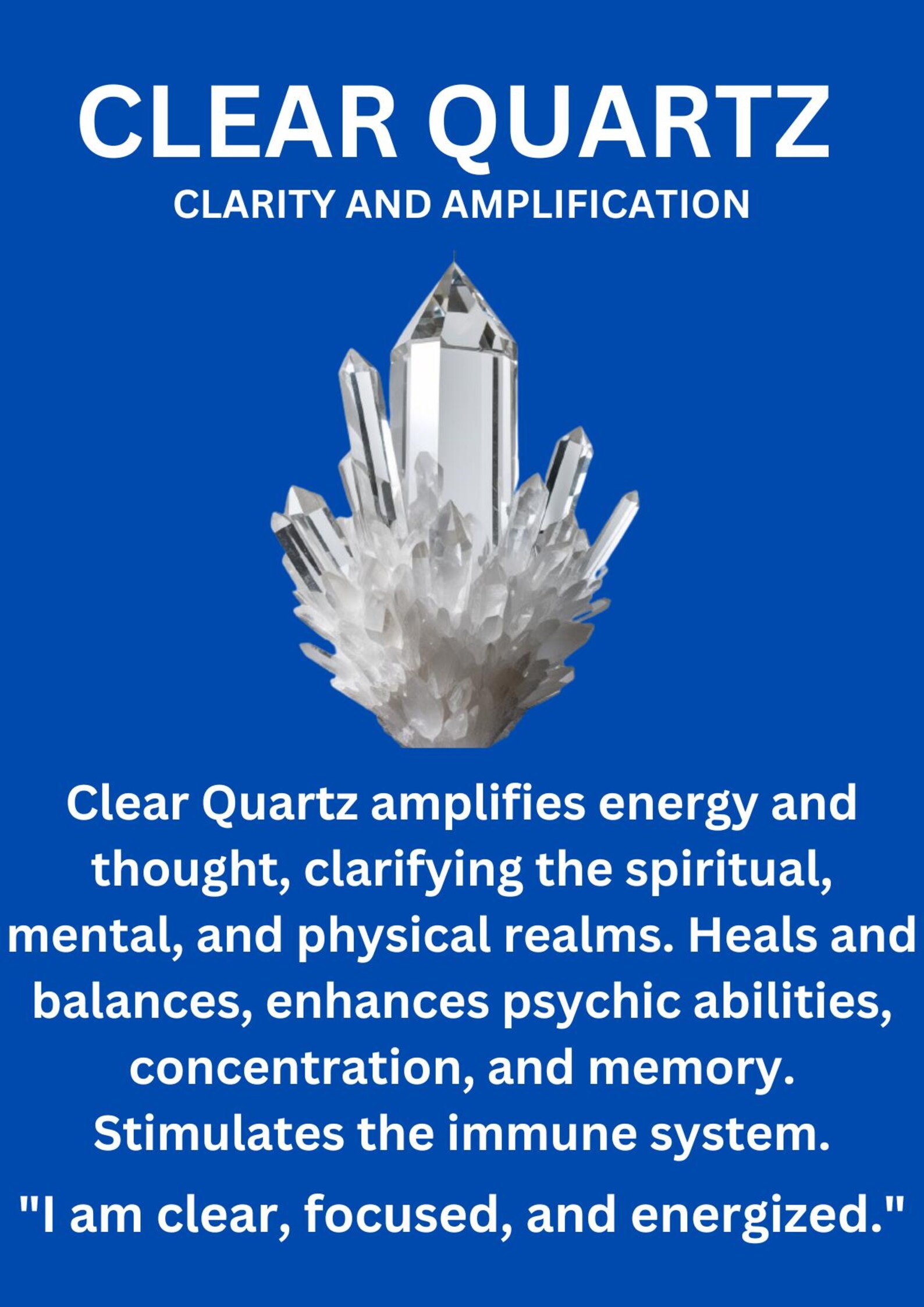 The Clear Quartz Poster Give Its Owner Peaceful Mind and Safe. Clarity ...
