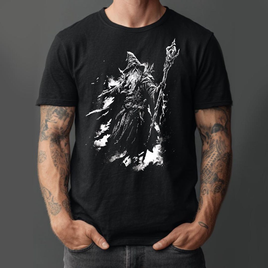 Dark Fantasy War Wizard Shirt Medieval Battle Sorcerer T-shirt RPG ...