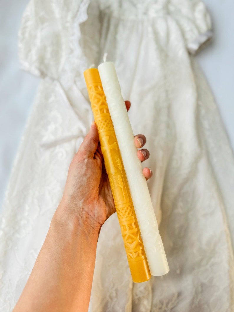 Beeswax Baptism Candle - Etsy