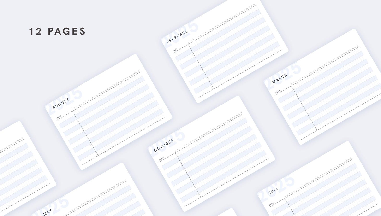 2025 Monthly Habit Tracker | Printable Habit Tracker | Elegant Tracker ...