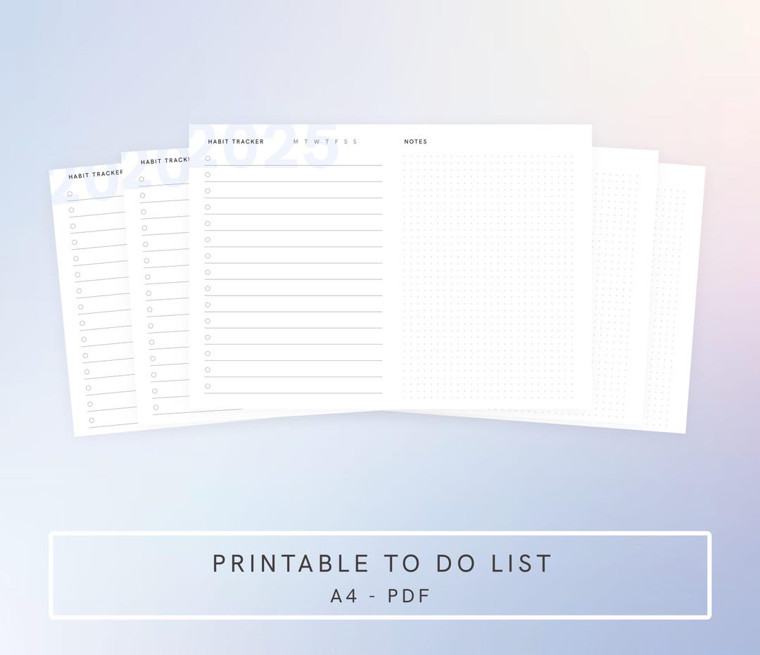 2025 to Do List | Printable List Page | Daily Organiser | Check List ...