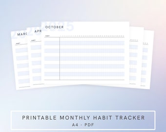 2025 Monthly Habit Tracker Printable Habit Tracker Elegant Tracker ...