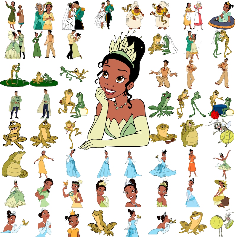 Princess and Tiana Svg - Etsy