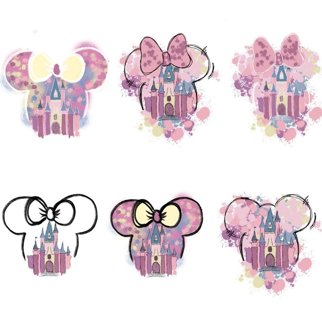 Magic Watercolor Mouse Castle PNG Bundle, Pastel Castle Clipart for ...
