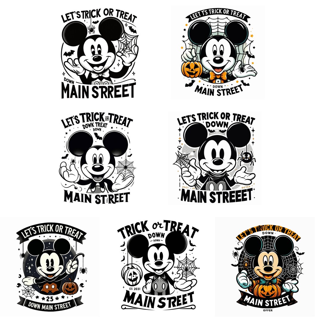 Let's Trick or Treat Down Main Street Png, Mickeys Not so Scary ...