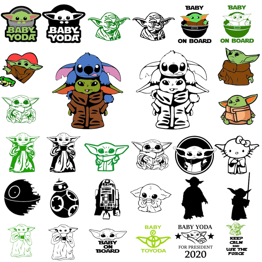 Baby Yoda Svg Bundle, Grogu Svg, Baby Yoda Clipart, Cartoon Movie Svg ...