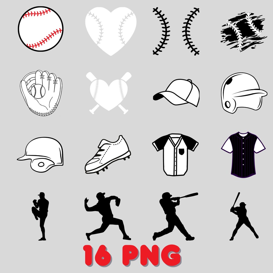 Baseball Png Bundle, Sports Clipart Set for Sublimation, Baseball ...