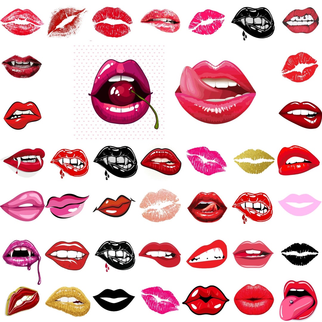 Lips SVG Bundle, Lips Png Files for Cricut, Lipstick Svg Files, Kiss ...