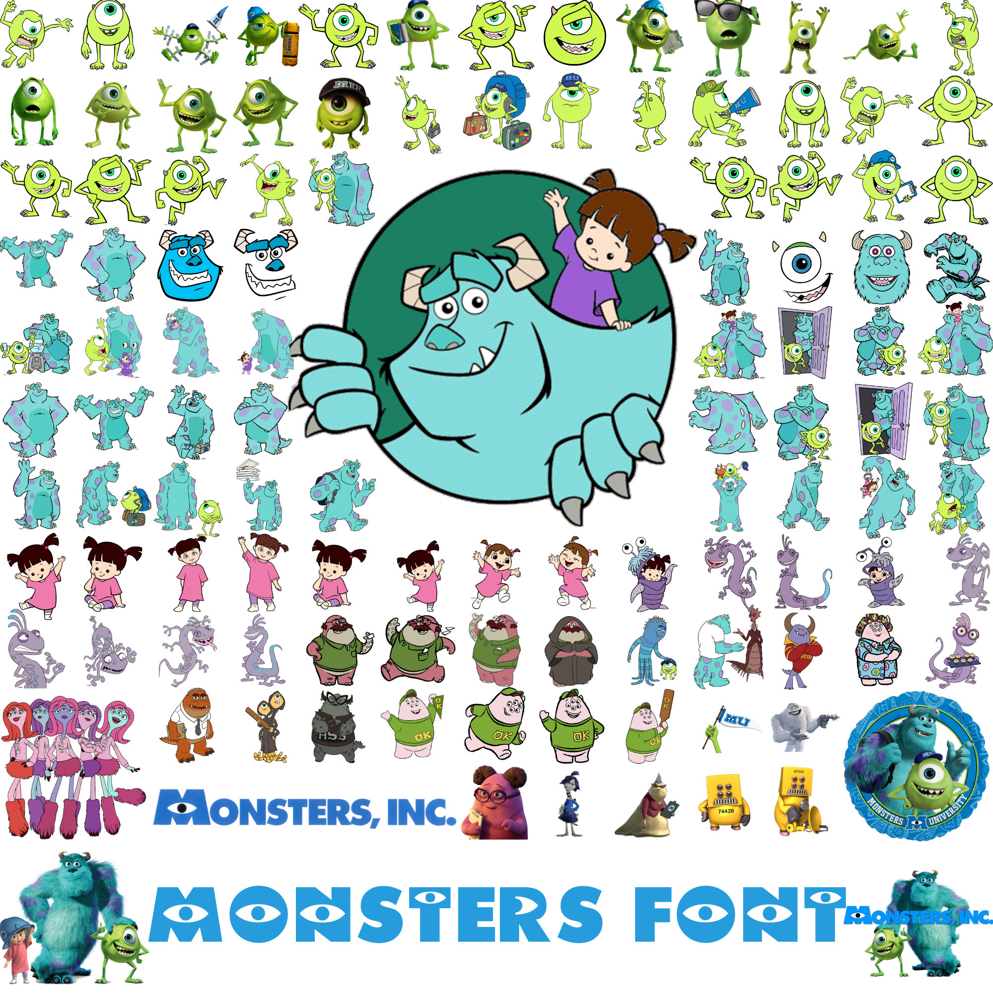 Monsters Inc Clipart Bundle, Monsters Inc Svg Cut Files for Cricut ...