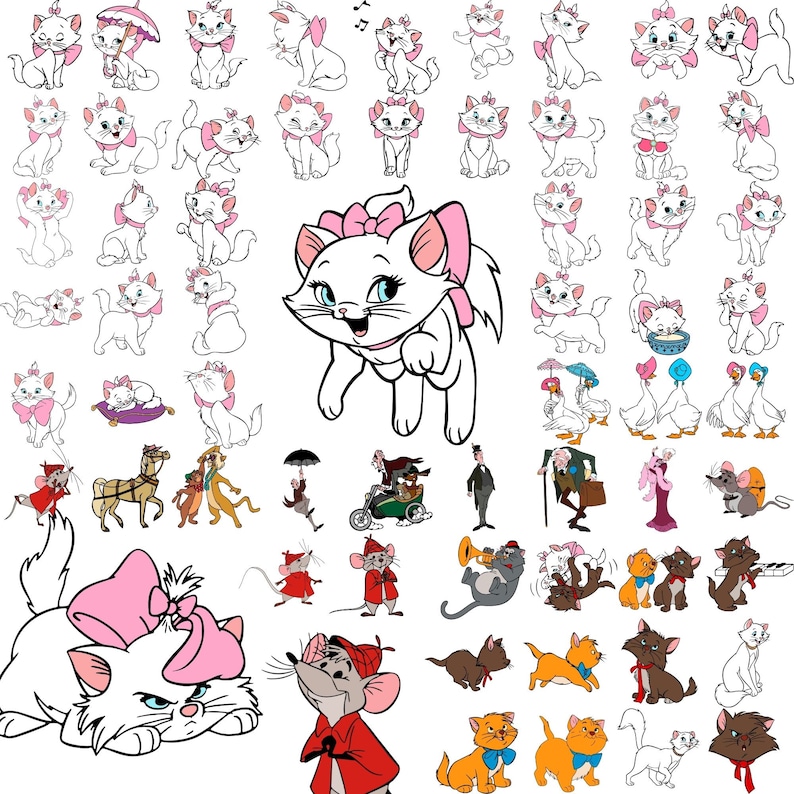 Aristogatos SVG PNG Clipart Archivos en capas para Cricut impresión de ...
