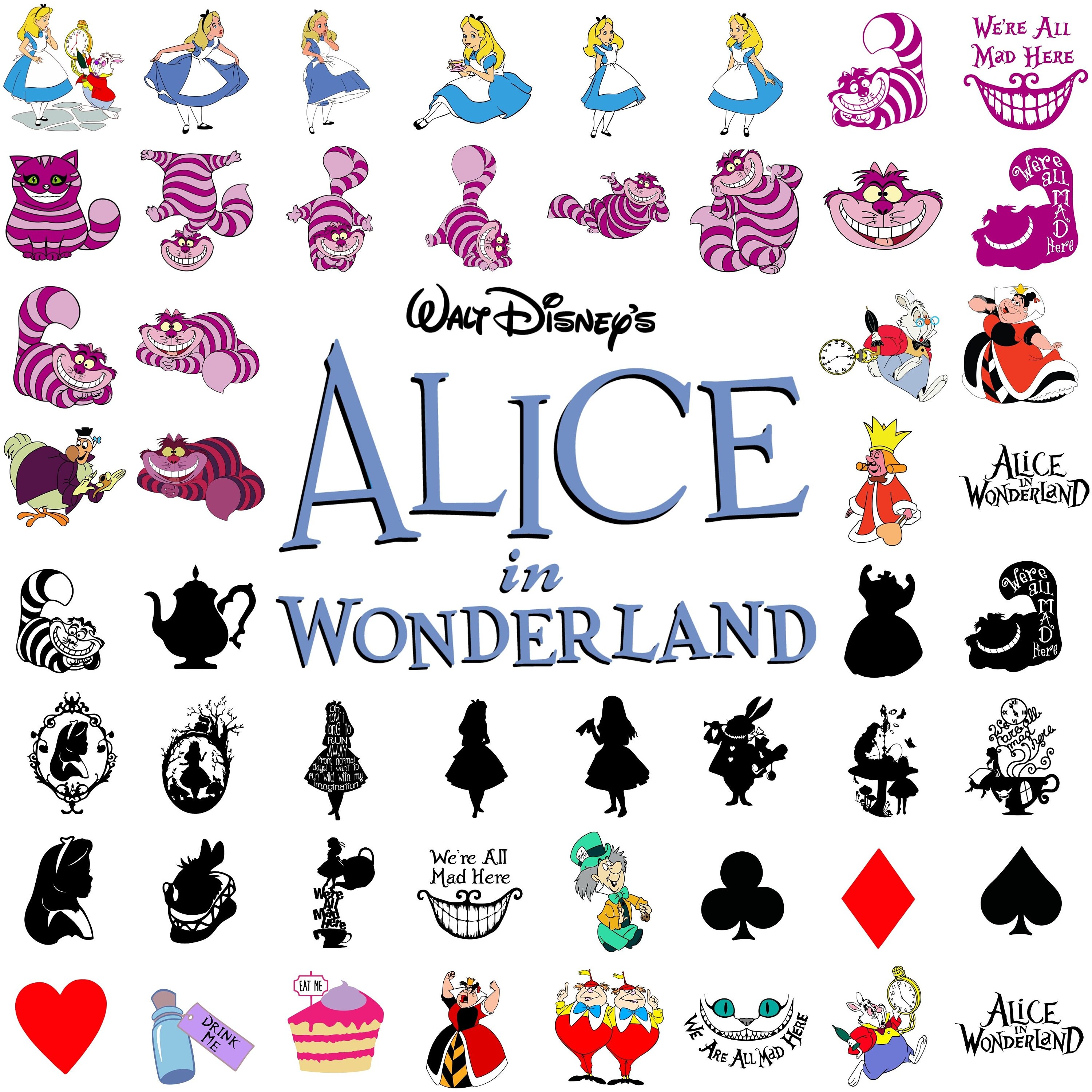 Alice in Wonderland SVG Bundle, Alice SVG, Princess Svg, Alice in ...