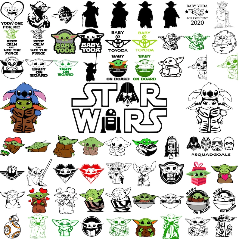 Baby Yoda Svg Bundle, Grogu Svg, Baby Yoda Clipart, Cartoon Movie Svg ...