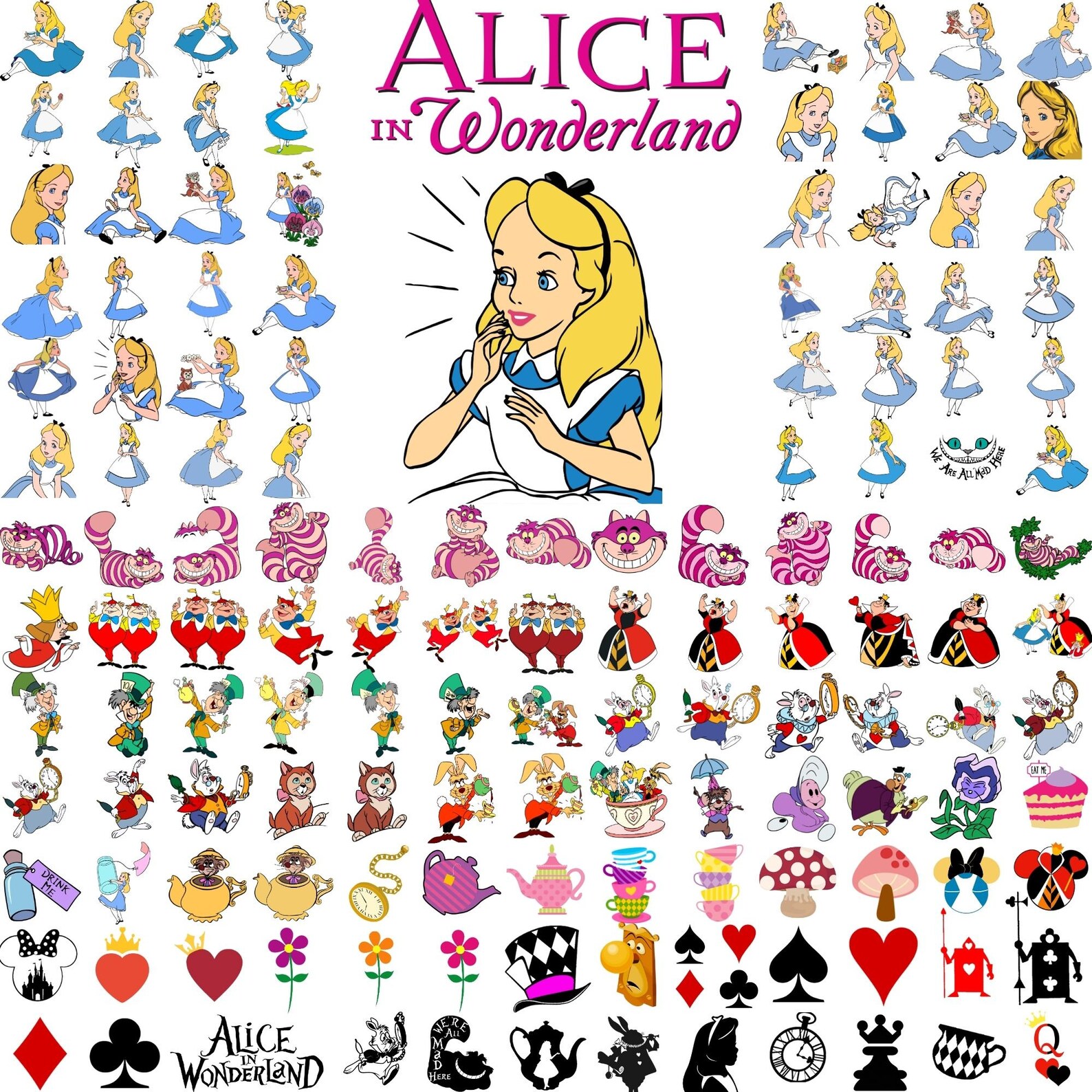 Alice in Wonderland SVG Bundle, Alice SVG, Princess Svg, Alice in ...
