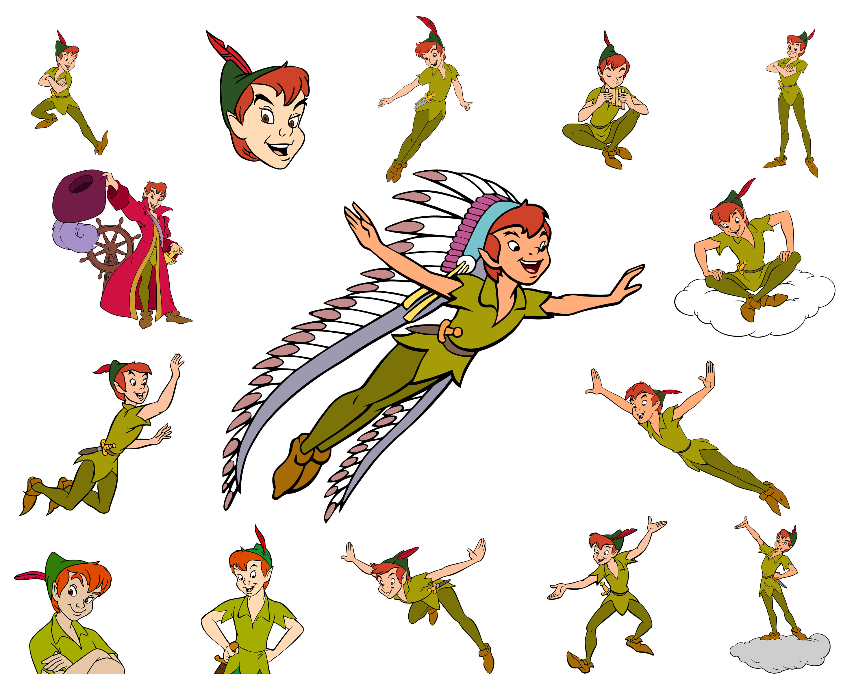 Peter Pan Svg Bundle, Neverland Png Clipart, Flying Boy Silhouette ...