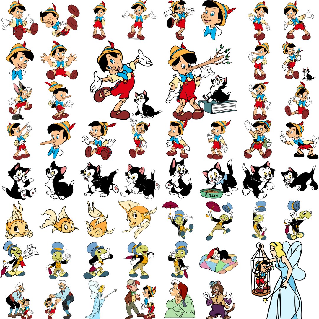 Pinocchio Clipart Bundle for Cricut, Classic Character Design Set ...