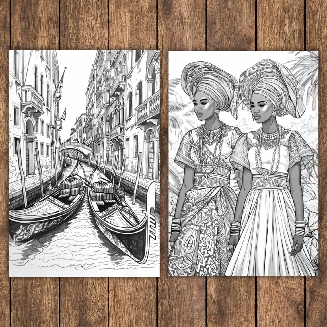 35 Cultures Coloring Pages, Cultural Coloring Book, Adult Coloring Book ...