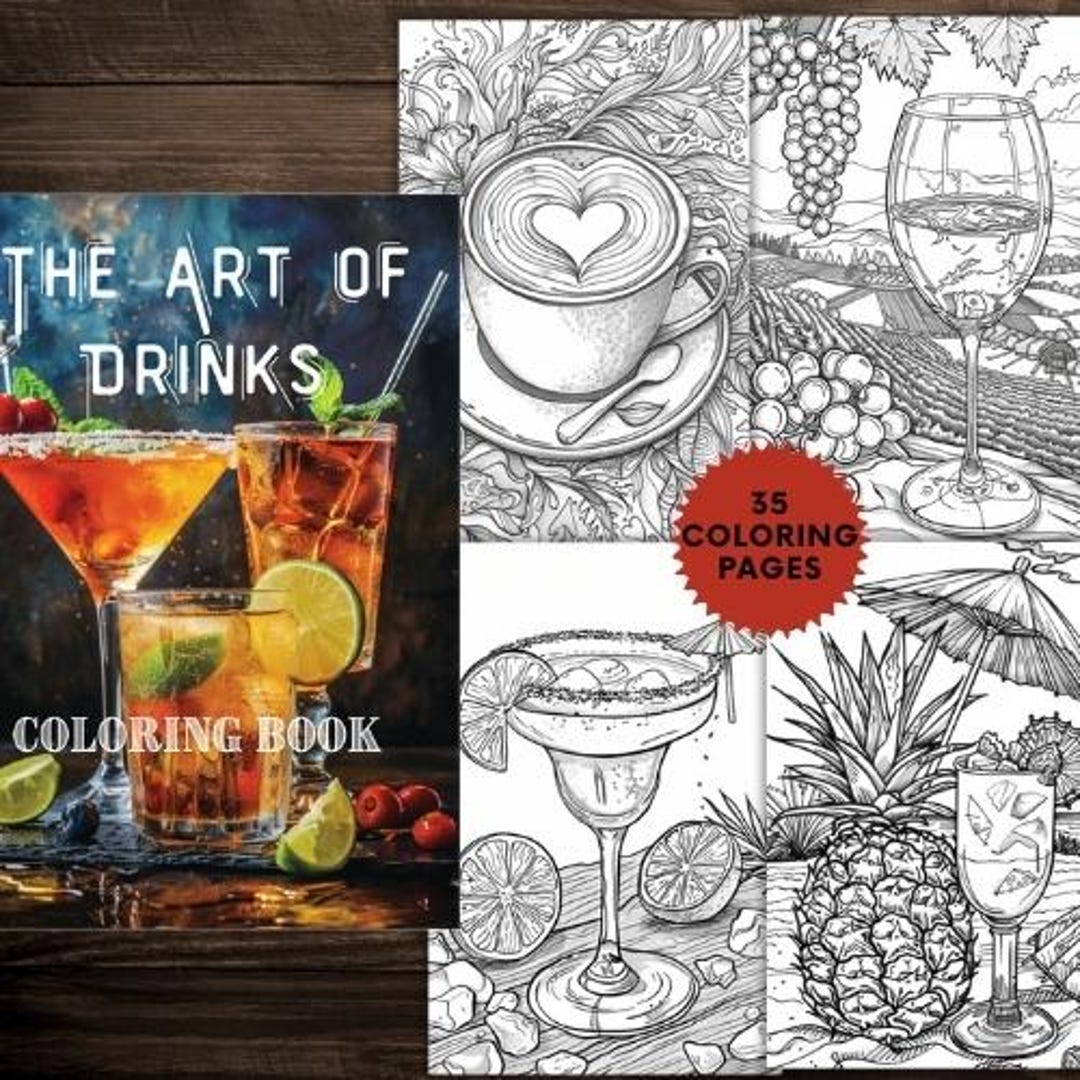 35 Drinks Coloring Pages, Drink Coloring, Tea Coloring Book, Cocktail ...