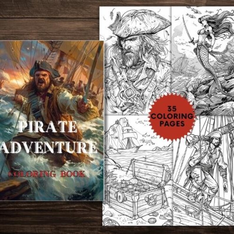 35 Pirate Coloring Pages, Pirate Coloring Book, Pirate Treasure ...