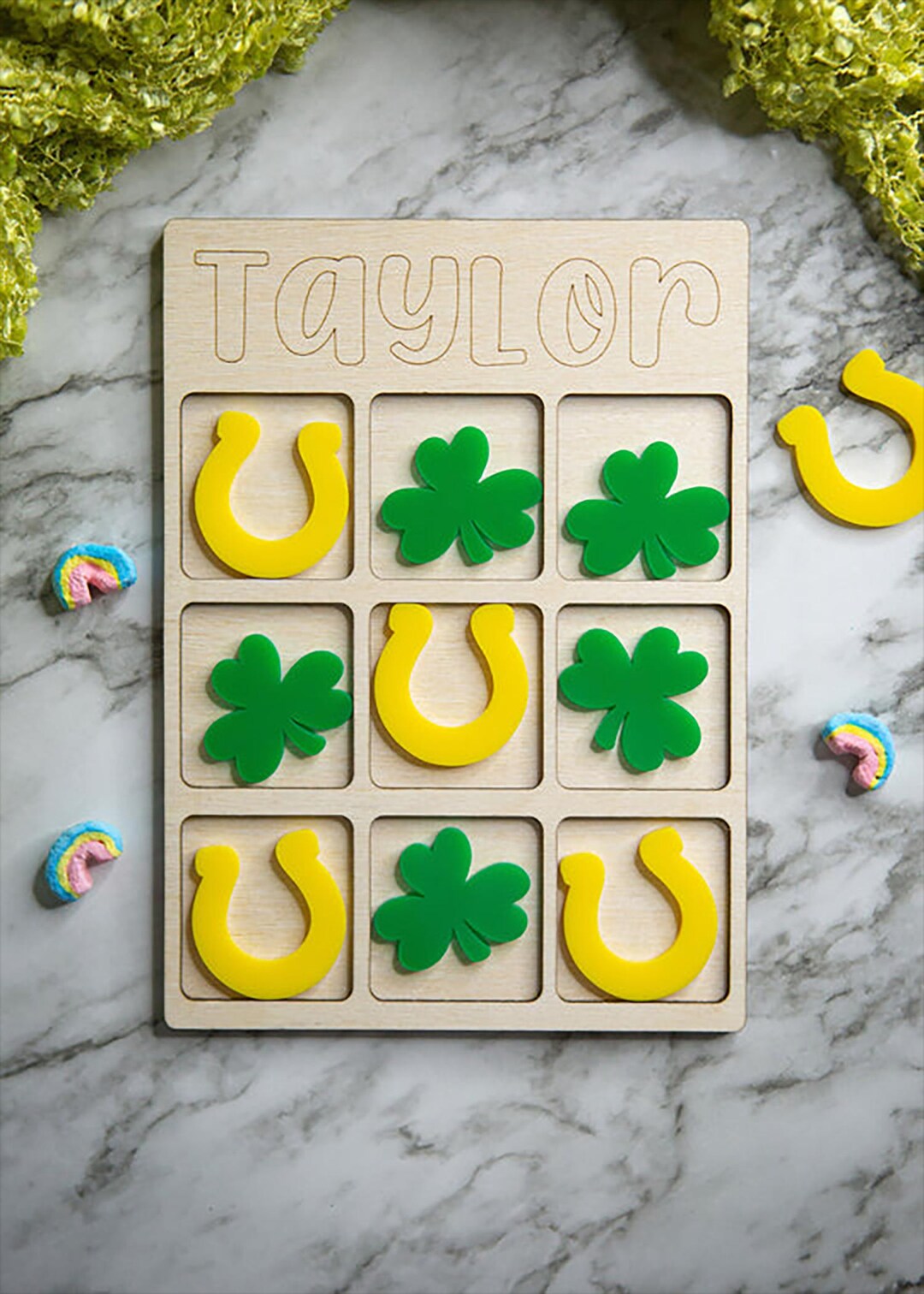 Custom Tic Tac Toe St Patricks Day Game Board, Custom Name St Pattys ...