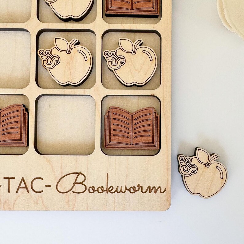 Custom Bookworm Game Board, Tic Tac Toe Game for Kids, Personalized ...