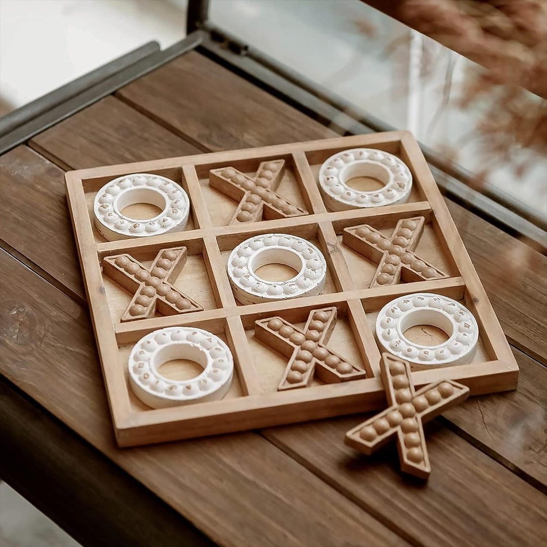 Custom Name Tic Tac Toe Coffee Table Game Board, XOX Game for Kids ...